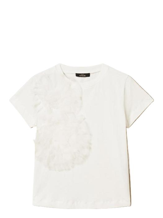 TWINSET Twinset Sheer Floral Appliqué T-Shirt